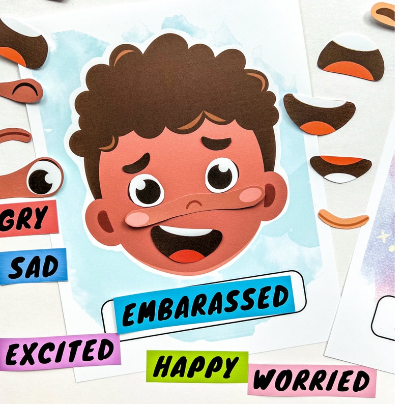 Emotions Activity: Boy Version, Preschool Learning (digital Download ...