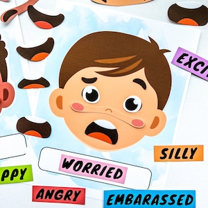 Emotions Activity BOY Version INSTANT DOWNLOAD Printable Preschool ...