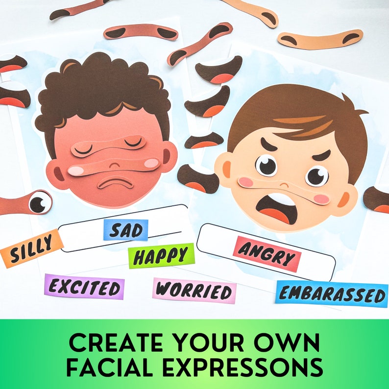 Emotions Activity: Boy Version, Preschool Learning (digital Download ...