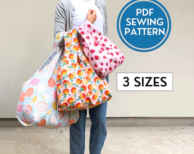 Foldable Shopping Bag PDF Sewing Pattern | Instant Download | Reusable ...