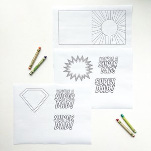 Printable Super Dad Coloring Card INSTANT DOWNLOAD Father's's Day ...