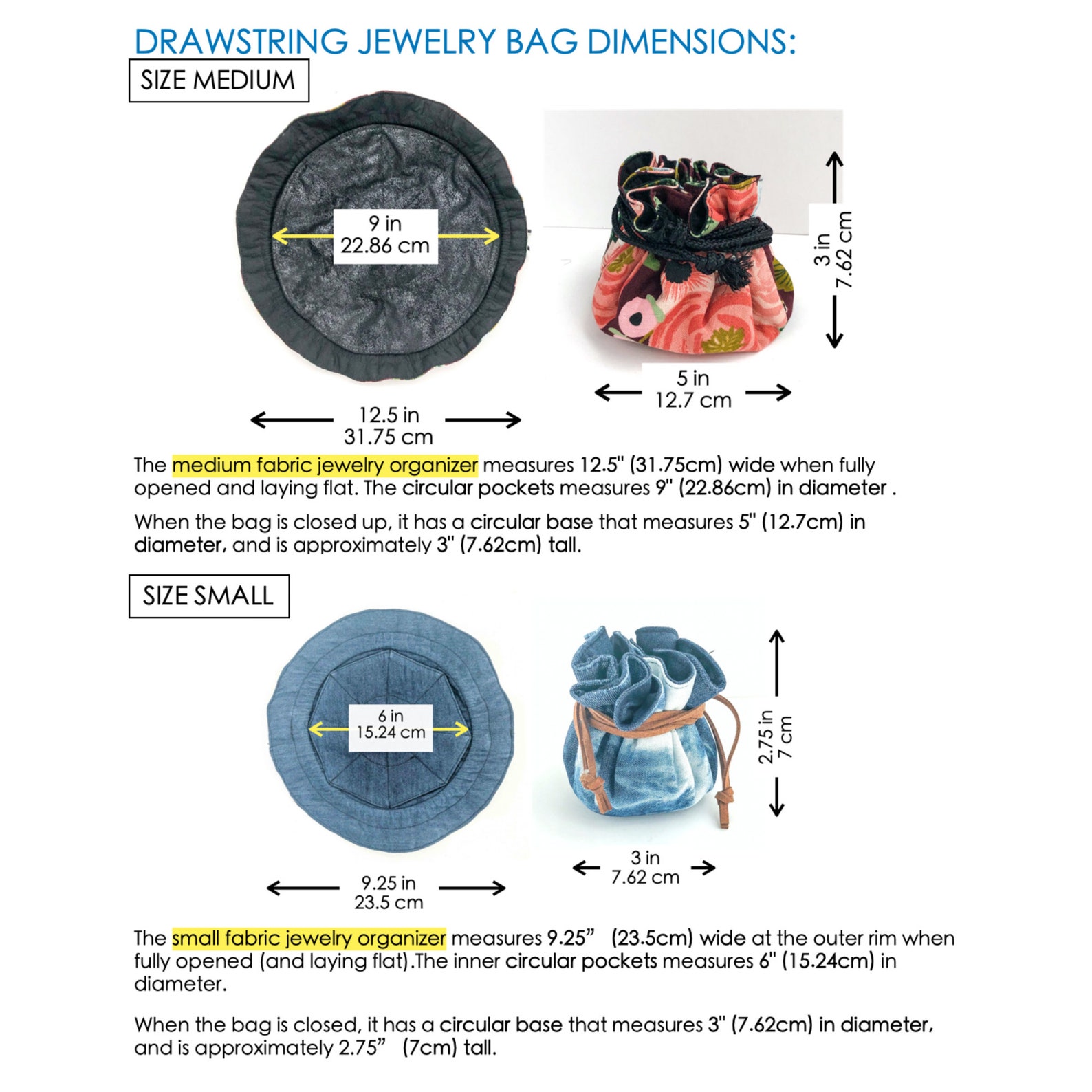 Jewelry Bag PDF Sewing Pattern | 2 Sizes | Instant Download | Easy ...
