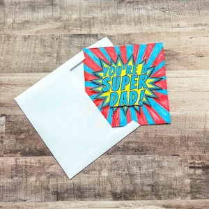 Printable Super Dad Coloring Card INSTANT DOWNLOAD Father's's Day ...