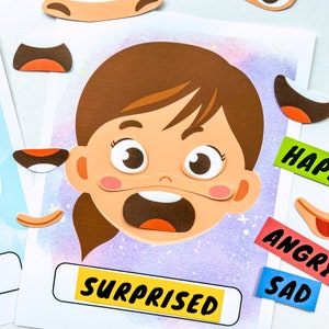 Emotions Activity GIRL Version INSTANT DOWNLOAD Printable Preschool ...