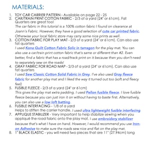 Toy Car Carrier With Play Mat PDF Sewing Pattern | Instant Download ...