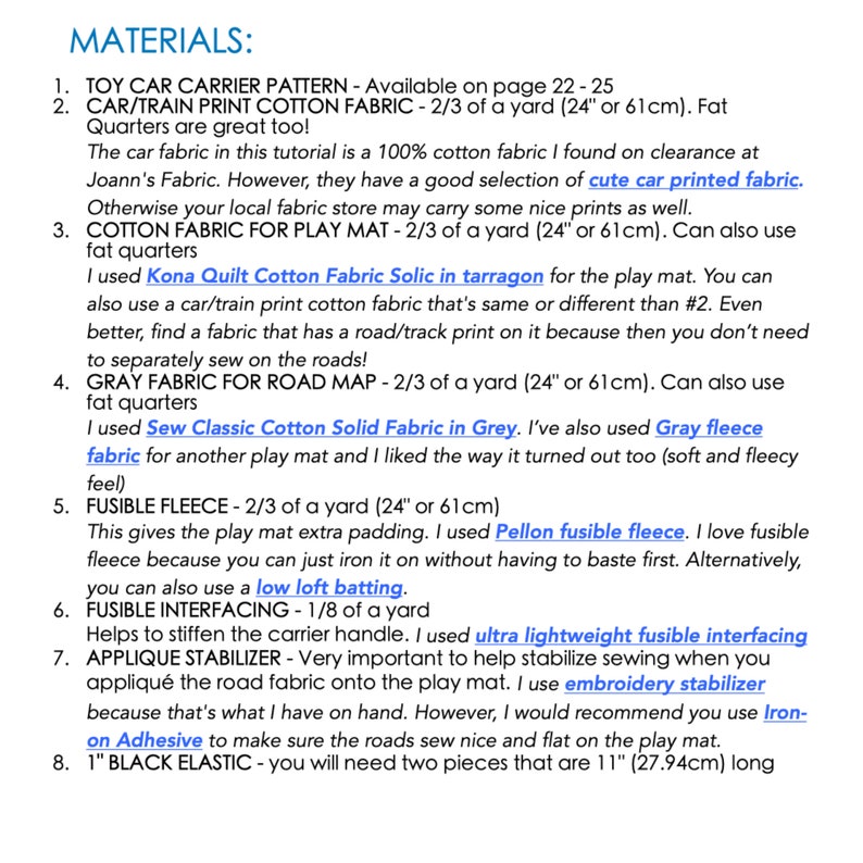 Toy Car Carrier With Play Mat PDF Sewing Pattern Instant - Etsy