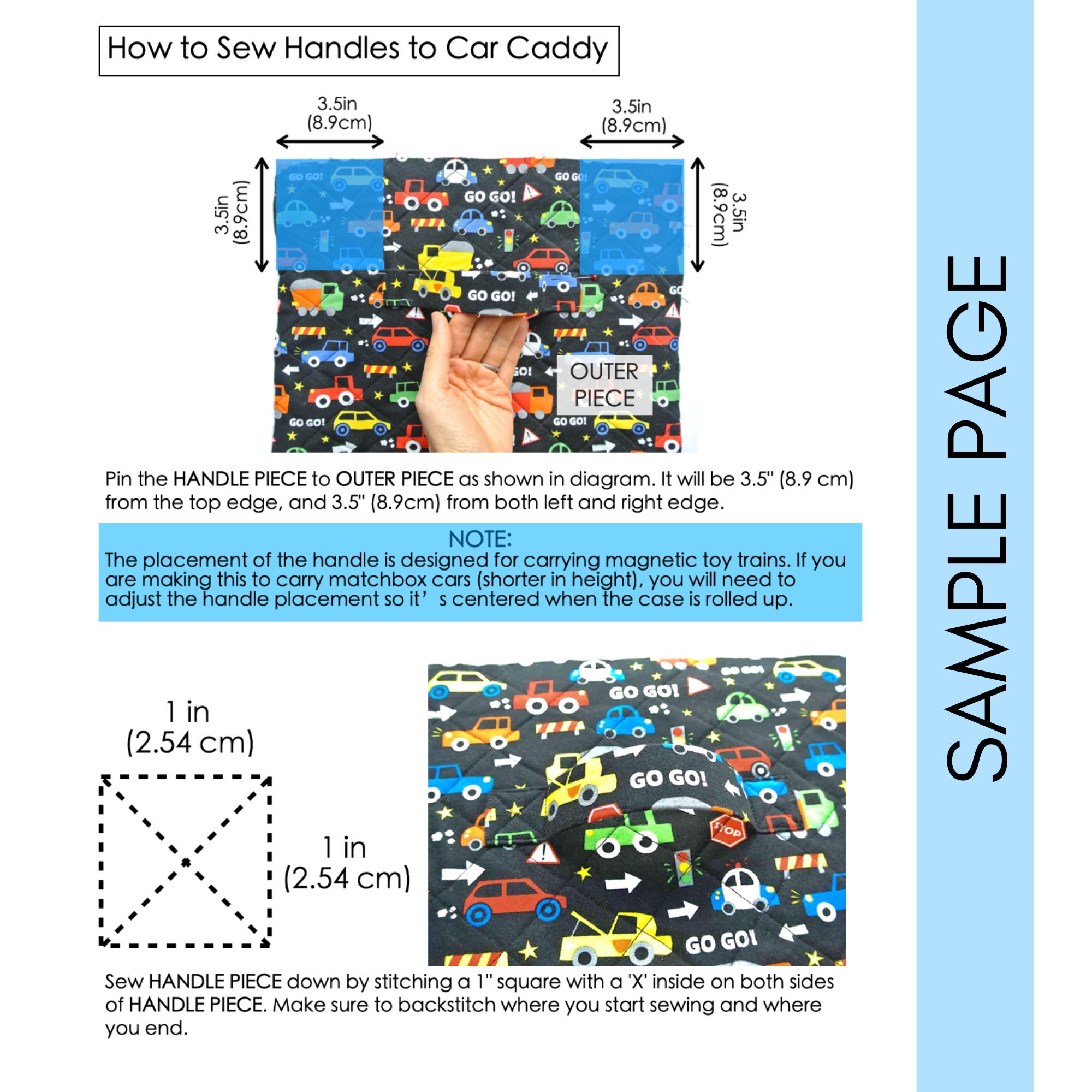 Toy Car Carrier With Play Mat PDF Sewing Pattern Instant - Etsy