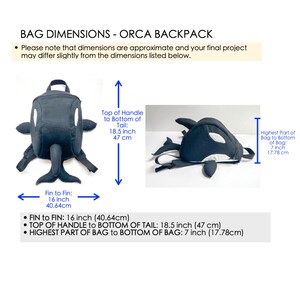 Whale Orca Backpack PDF Sewing Pattern. Whale Crossbody Bag Sewing ...
