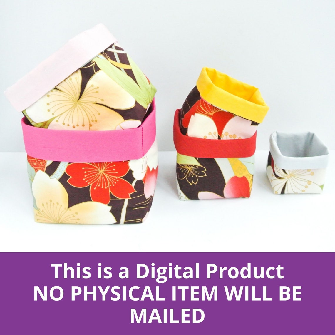 Fabric Bins PDF Sewing Pattern | Instant Download | Set of 6 Nesting ...