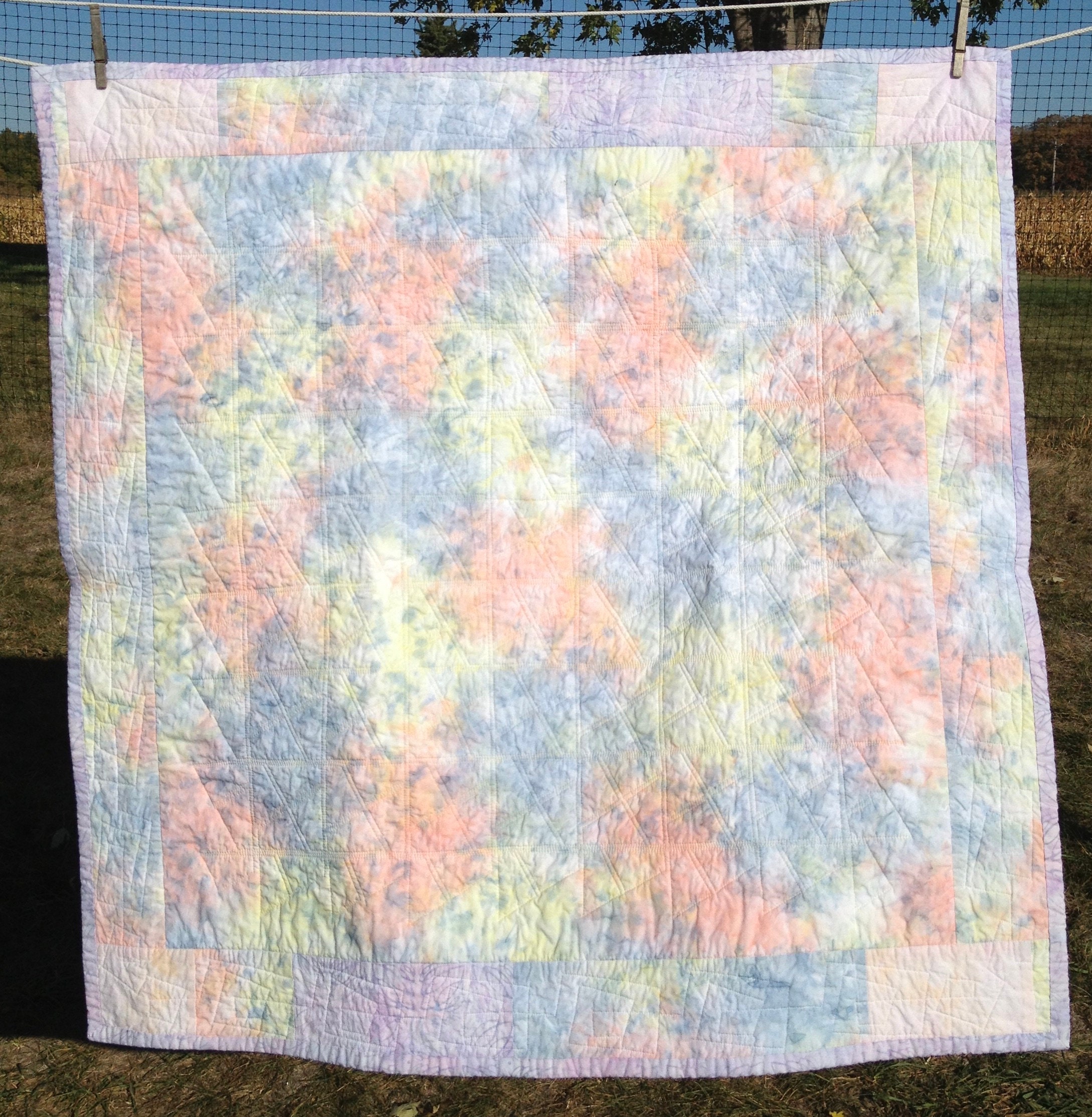 Rainbow Windmills Baby Quilt - Etsy