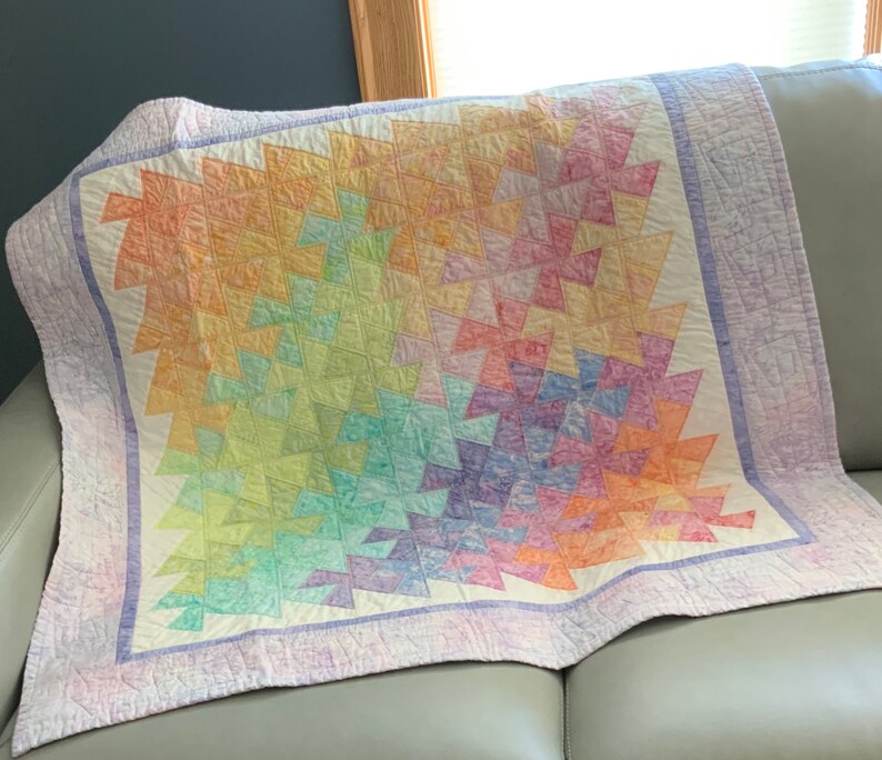 Rainbow Windmills Baby Quilt - Etsy
