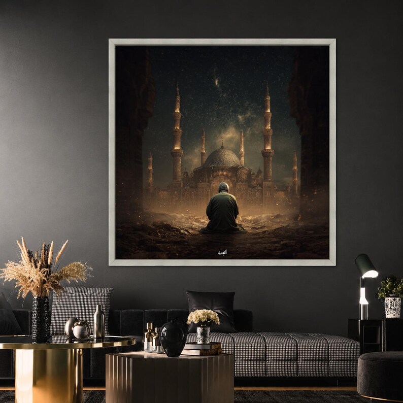 Islamic Mosque Wall Art, Ottoman Architecture Prayer Night Print ...