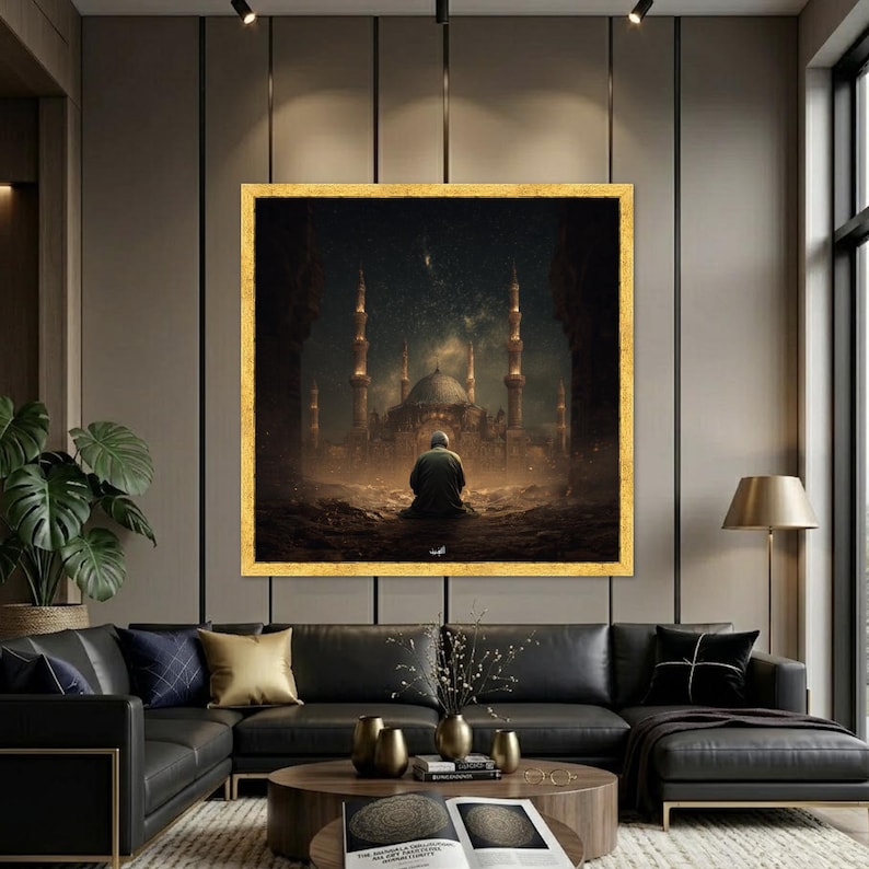 Islamic Mosque Wall Art, Ottoman Architecture Prayer Night Print ...