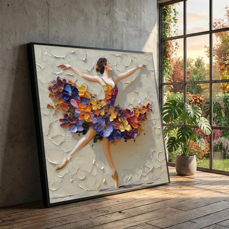 Floral Ballerina Wall Art, Abstract Ballet Dancer Canvas Print ...