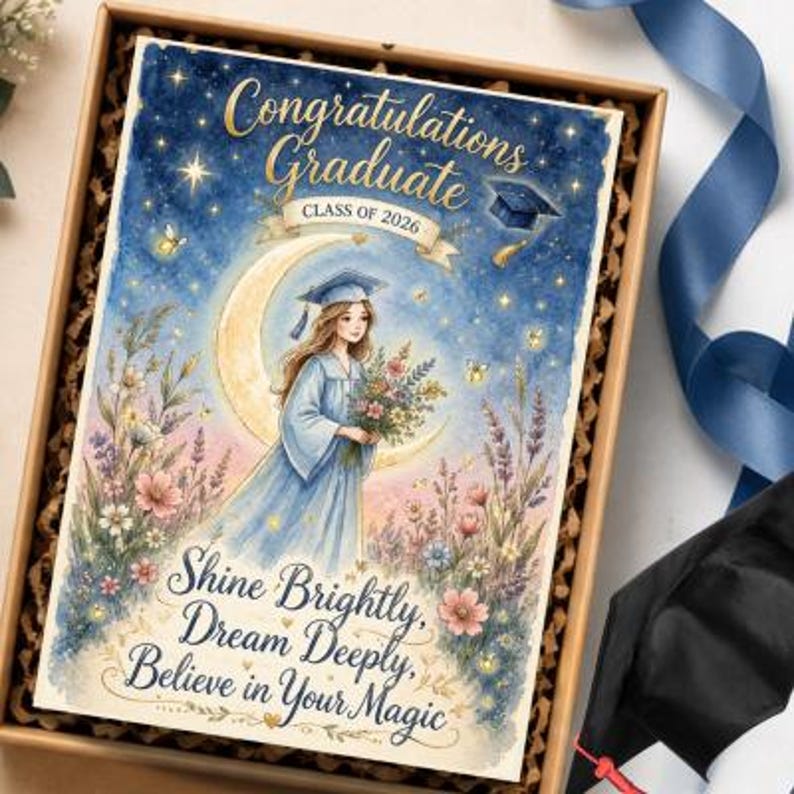 Graduation Card Class of 2026 Printable, Instant Download 5x7, High ...