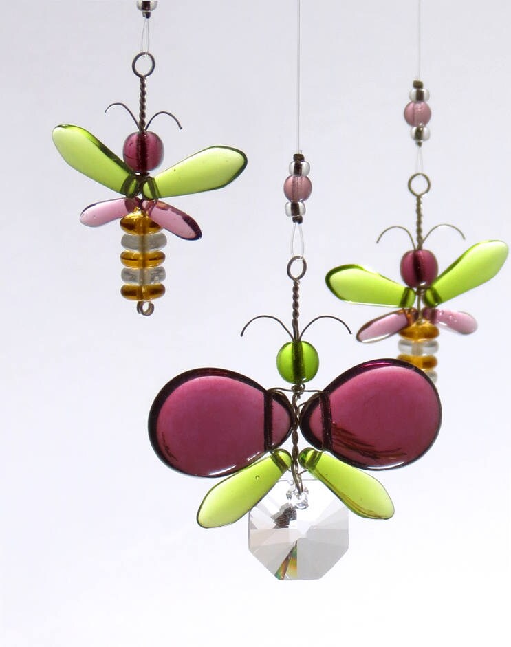 Purple Butterfly Mobile Crystal Suncatcher Kids Mobile Teachers Gift ...