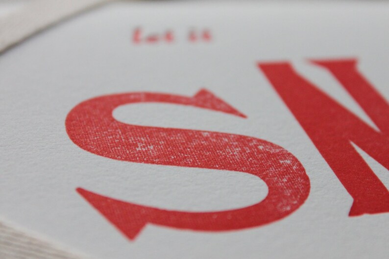 Let It Snow - Letterpress Christmas Card / Merry Christmas / Happy ...