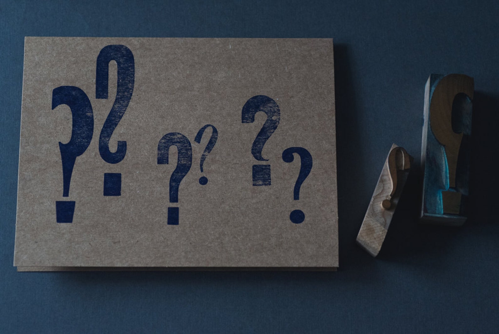 Question Mark - Letterpress Card / Blank Card / Question / Doubt ...