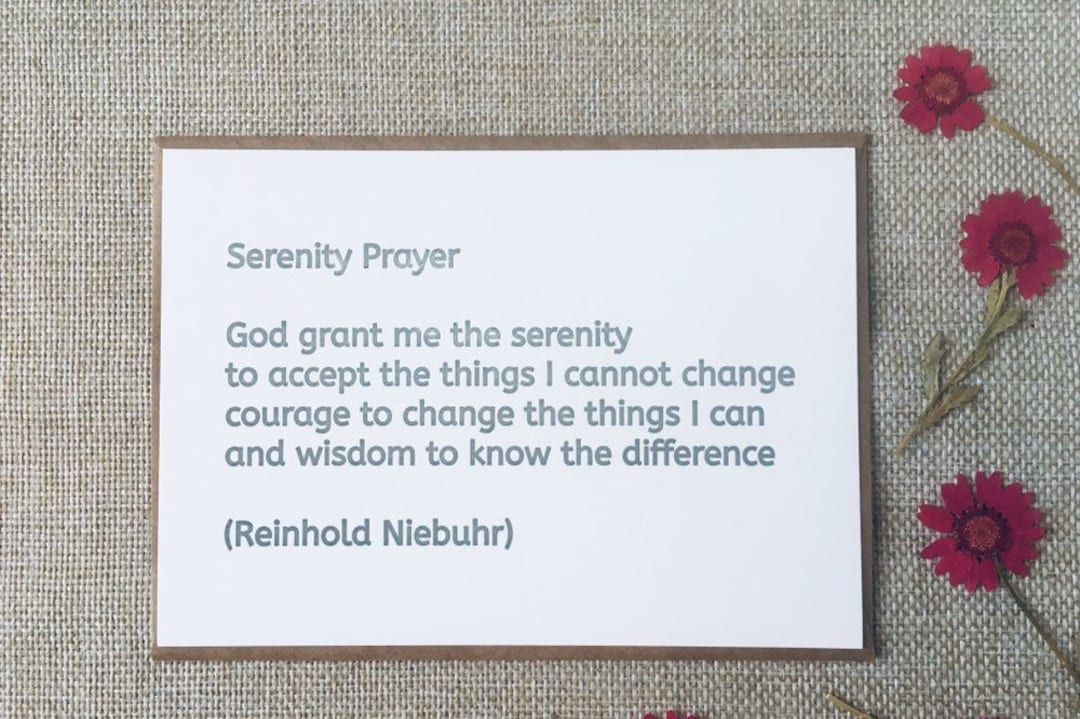 Serenity Prayer - Letterpress Print / Printed by Hand / Serenity ...