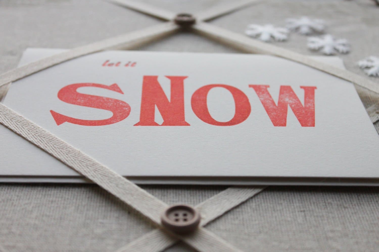 Let It Snow - Letterpress Christmas Card / Merry Christmas / Happy ...