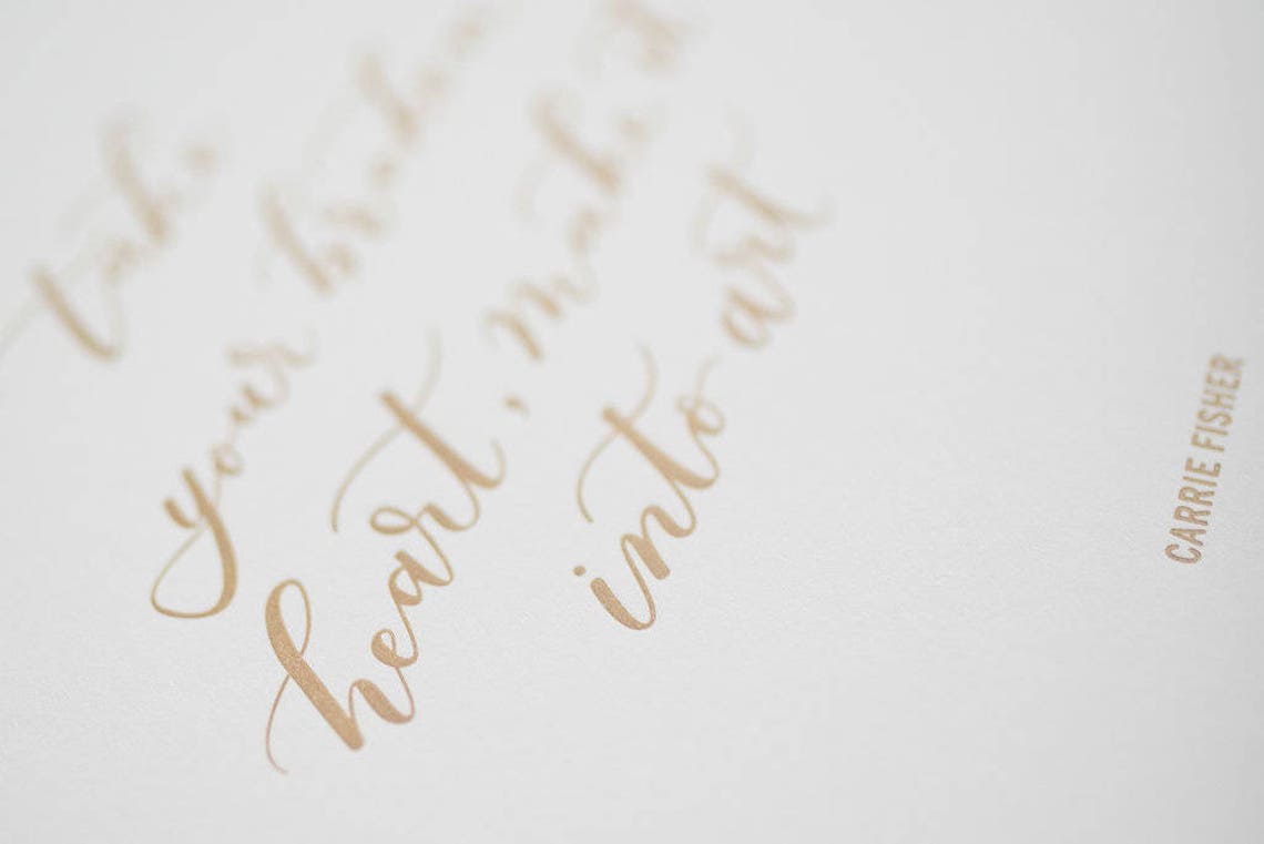 Carrie Fisher Quote Letterpress Print / Printed by Hand / Wall Decor ...