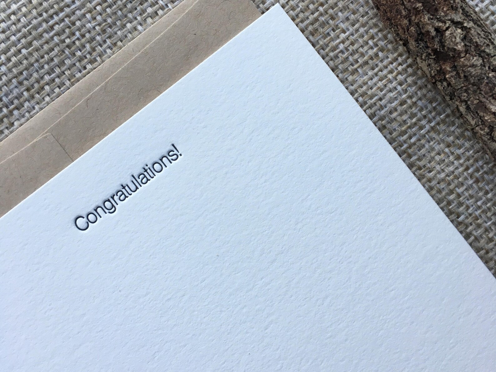 Set of Four Letterpress Flat Cards congratulations/ - Etsy