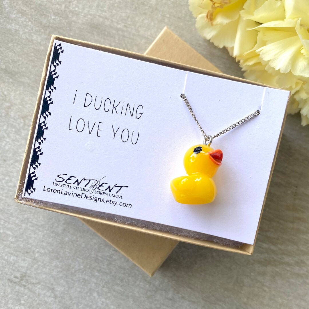Rubber Ducky Jewelry I Ducking Love You Mom Necklace Yellow Duck Charm ...