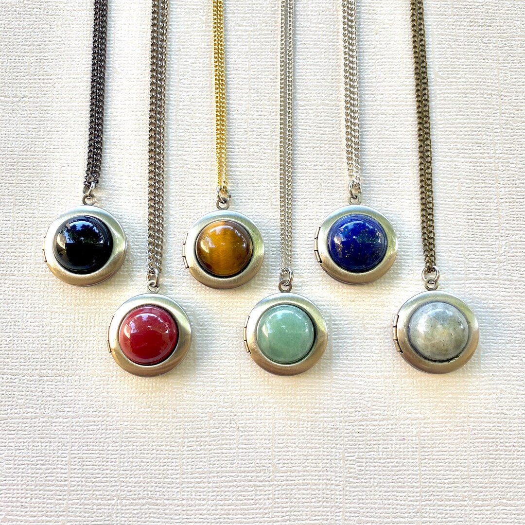 Locket Necklace With Gem Locket Male Jewelry 2 Photo Locket Pendant ...