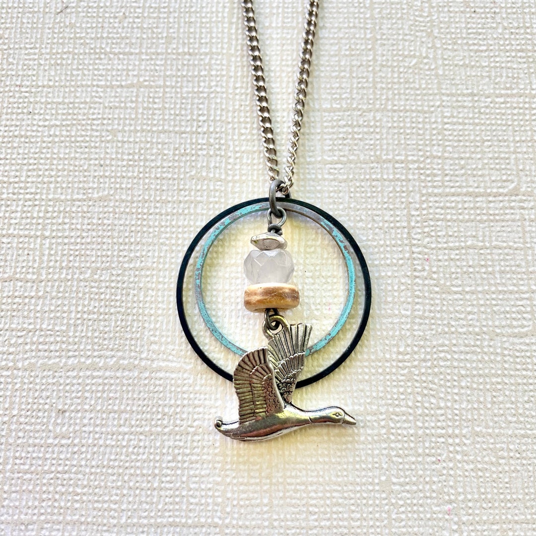 Goose Spirit Animal Necklace: Capricorn Birthstone, Native American ...
