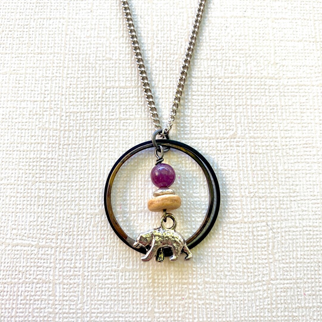 Silver Bear Spirit Animal Pendant: Native American Virgo Gift - Etsy
