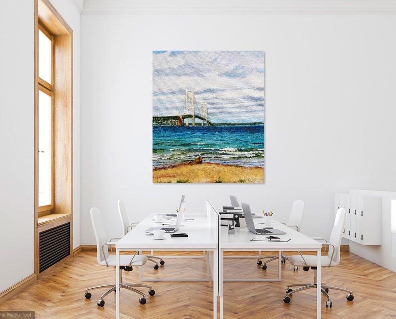 MACKINAC BRIDGE MICHIGAN - 11x14 Giclee' Gallery Wrapped by Michigan ...