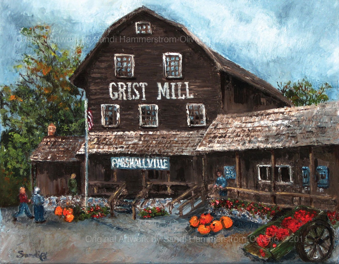 PARSHALLVILLE CIDER MILL Michigan Fall Season Attraction Fine Art Print ...
