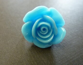 Light Blue Rose Ring | Etsy