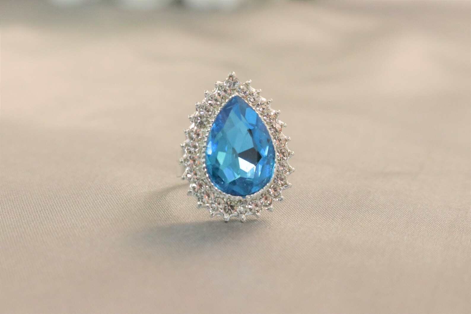 Aqua Blue Ring Something Blue adjustable ring March Birthstone | Etsy