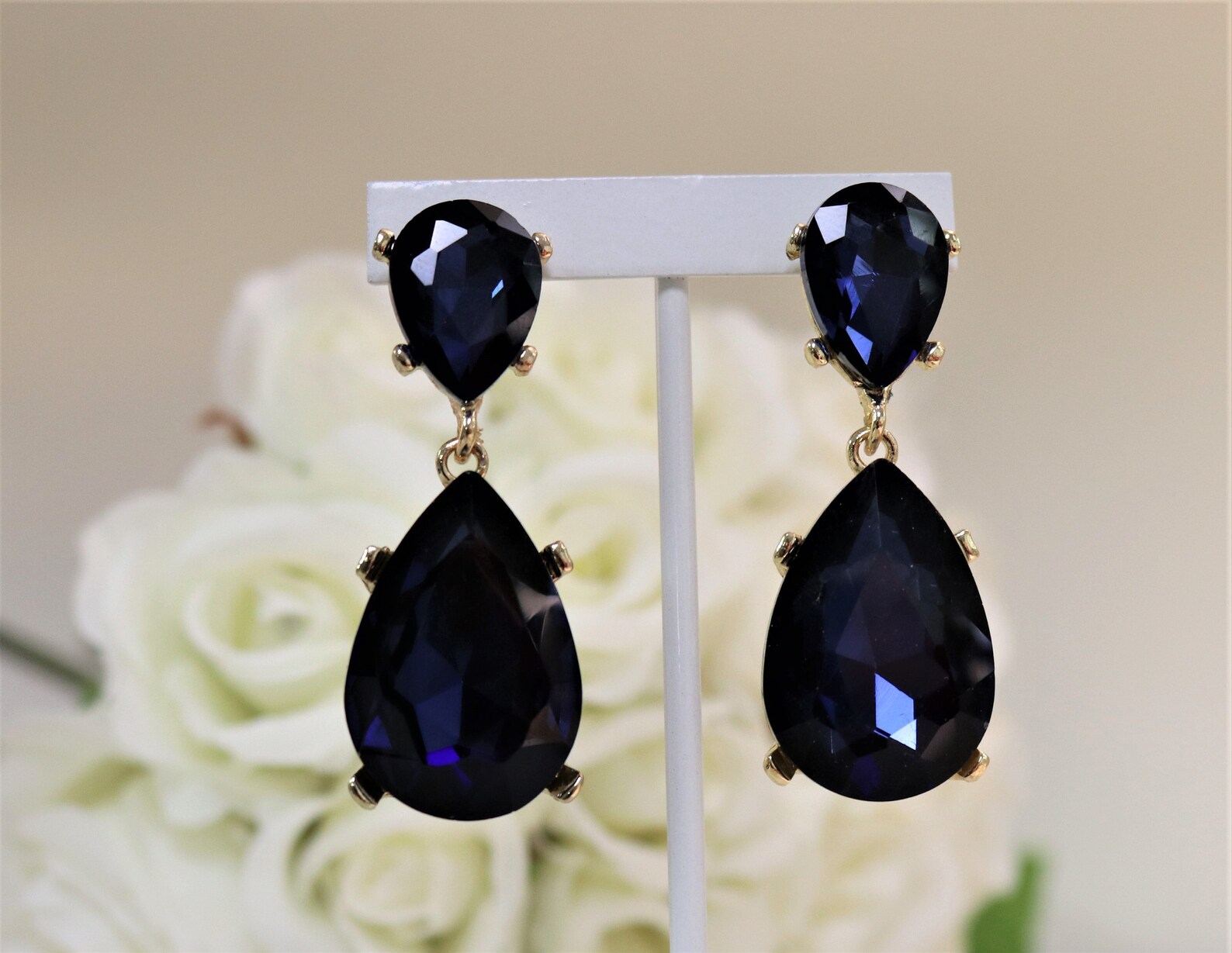 Navy Blue Ring Blue adjustable ring Navy Blue Ring CZ Dark | Etsy