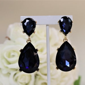 Navy Blue Ring Blue Adjustable Ring Navy Blue Ring CZ Dark Blue ...