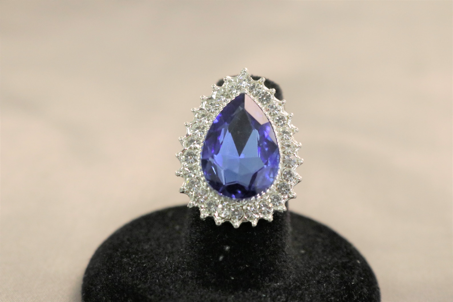 Navy Blue Ring Blue Adjustable Ring Navy Blue Ring CZ Dark - Etsy