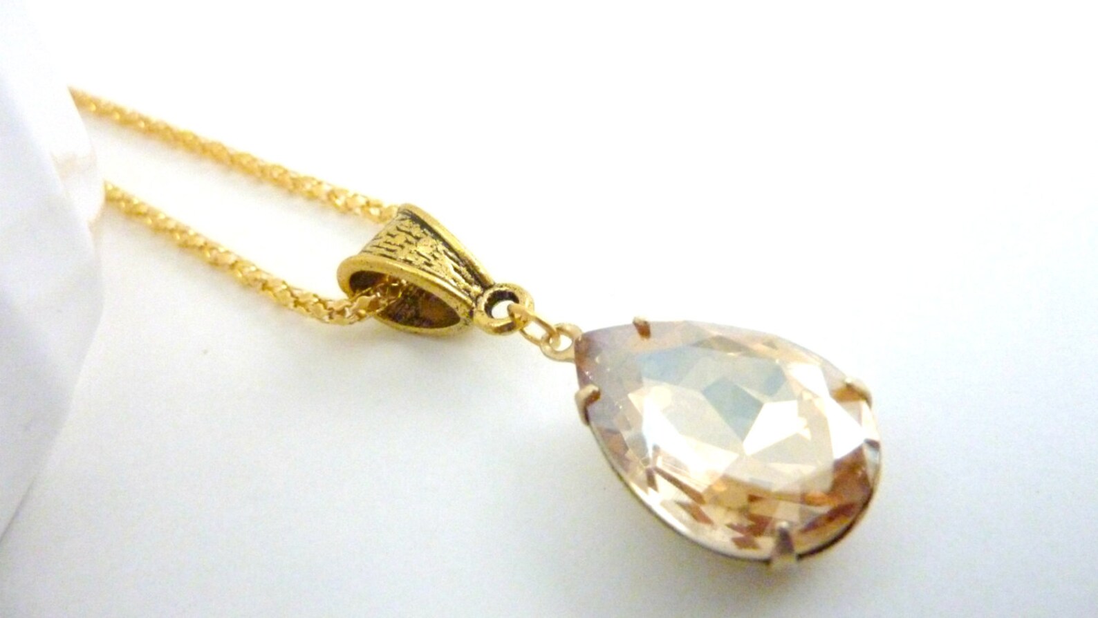Champagne Necklace Champagne Rhinestone Necklace Pendant - Etsy