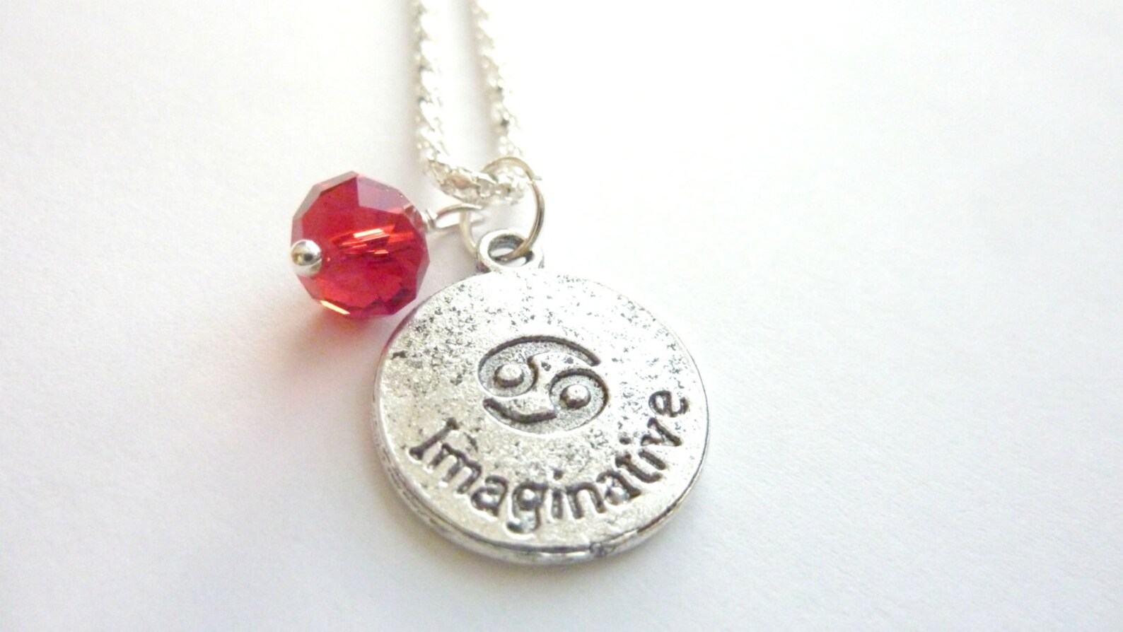 CANCER Necklace July Ruby Red Birthstone Zodiac Jewelry Ruby - Etsy