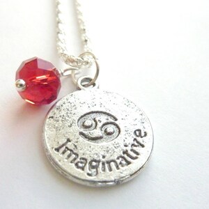 CANCER Necklace July Ruby Red Birthstone Zodiac Jewelry Ruby Red ...