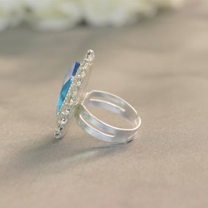 Aqua Blue Ring Something Blue Adjustable Ring March Birthstone - Etsy