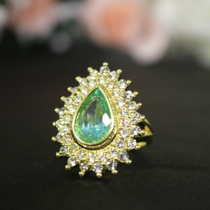 Mint Blue Ring Turquoise Blue Green Teal Ring Sea Green Ring CZ Ring ...