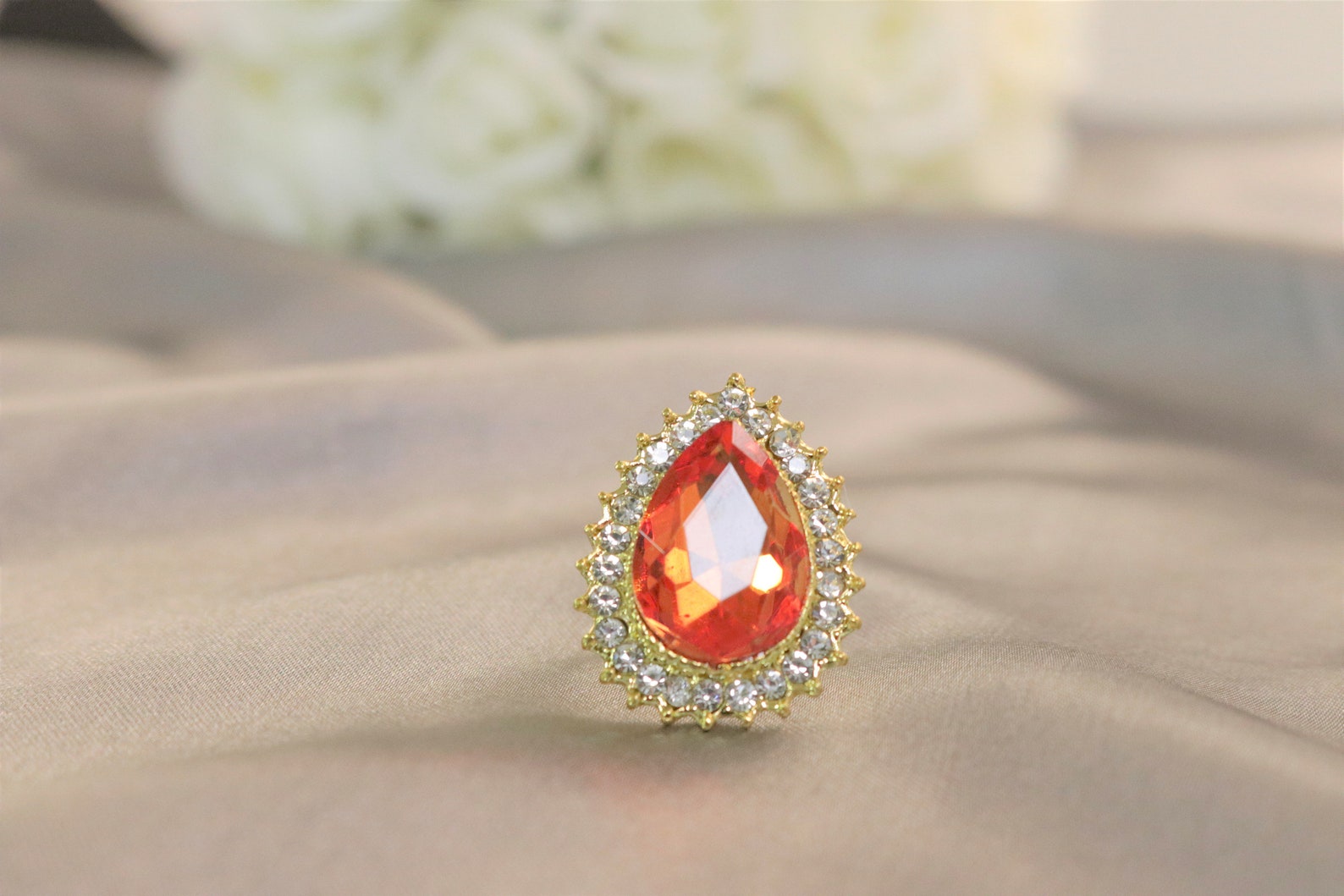 Orange Ring Hyacinth Orange Adjustable Ring Blush Orange Ring - Etsy