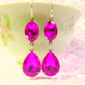 Hot Pink Bracelet Fuchsia Silver Pink Bracelet Gold, Round Adjustable ...