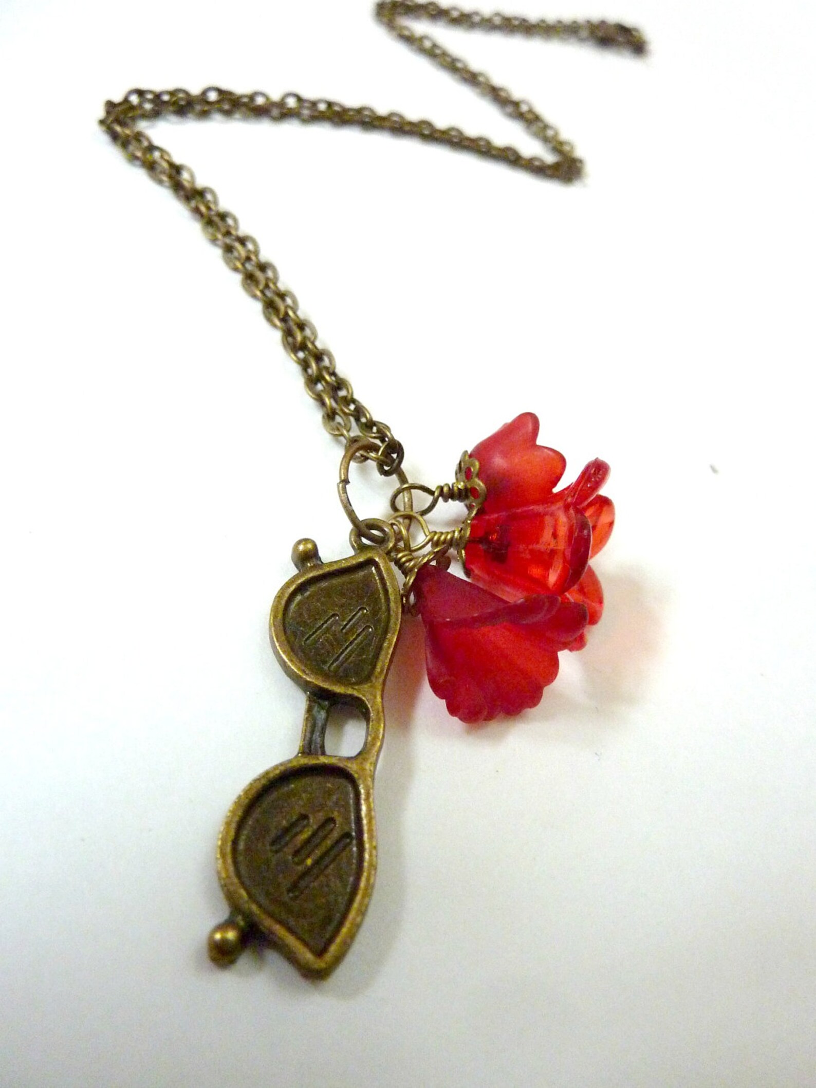 Sunglasses Necklace Spectacles Charm Pendant Vintage Chain Red - Etsy