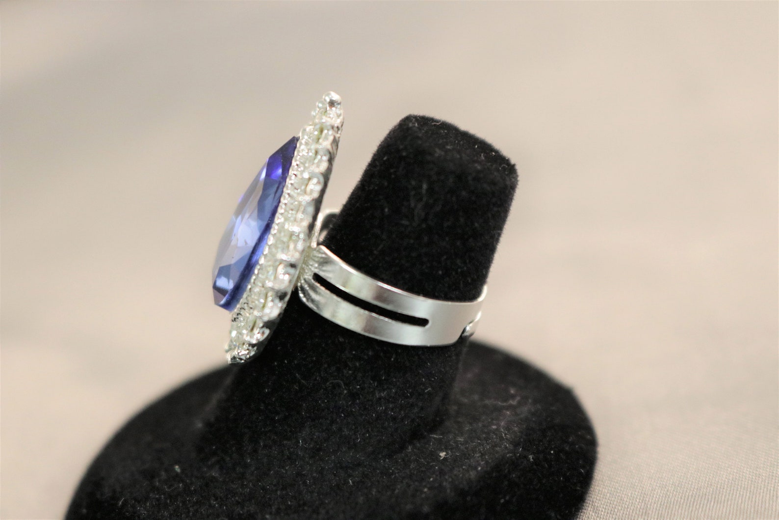 Navy Blue Ring Blue Adjustable Ring Navy Blue Ring CZ Dark - Etsy