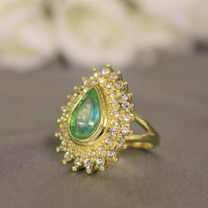 Mint Blue Ring Turquoise Blue Green Teal Ring Sea Green Ring CZ Ring ...