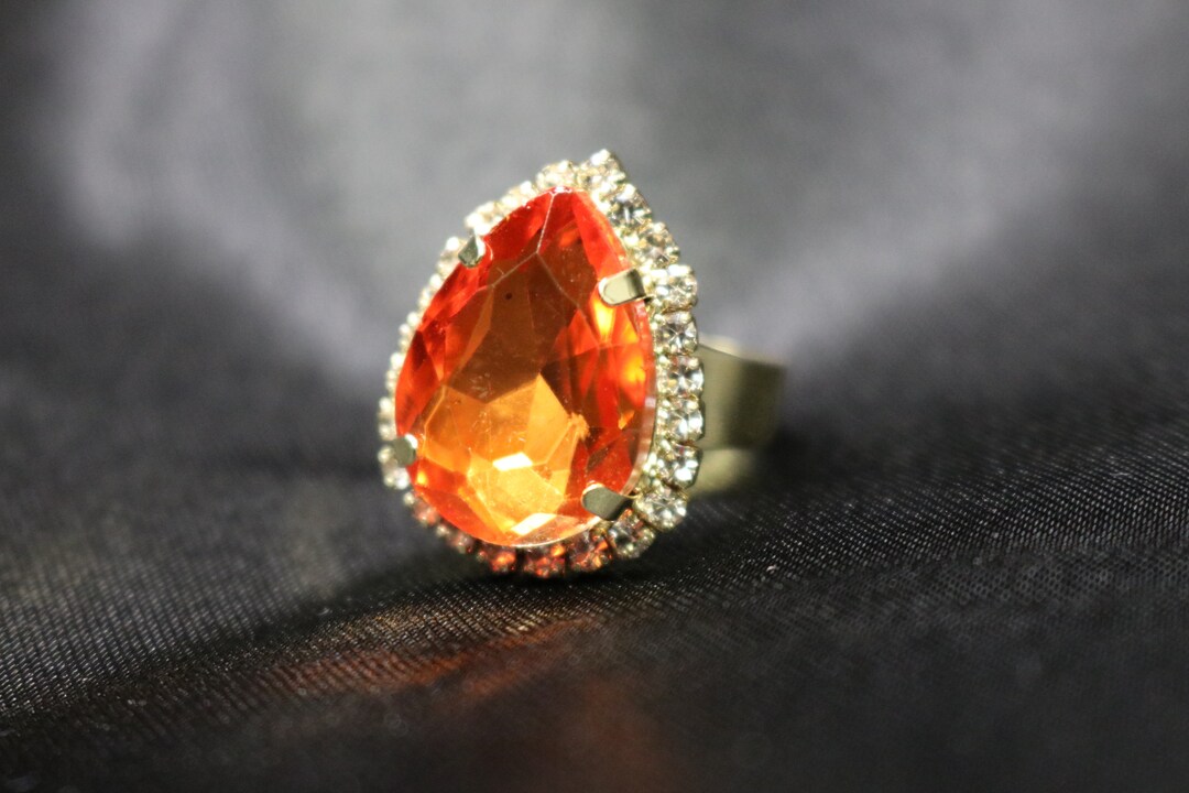 Orange Ring Hyacinth Orange Adjustable Ring Blush Orange Ring - Etsy