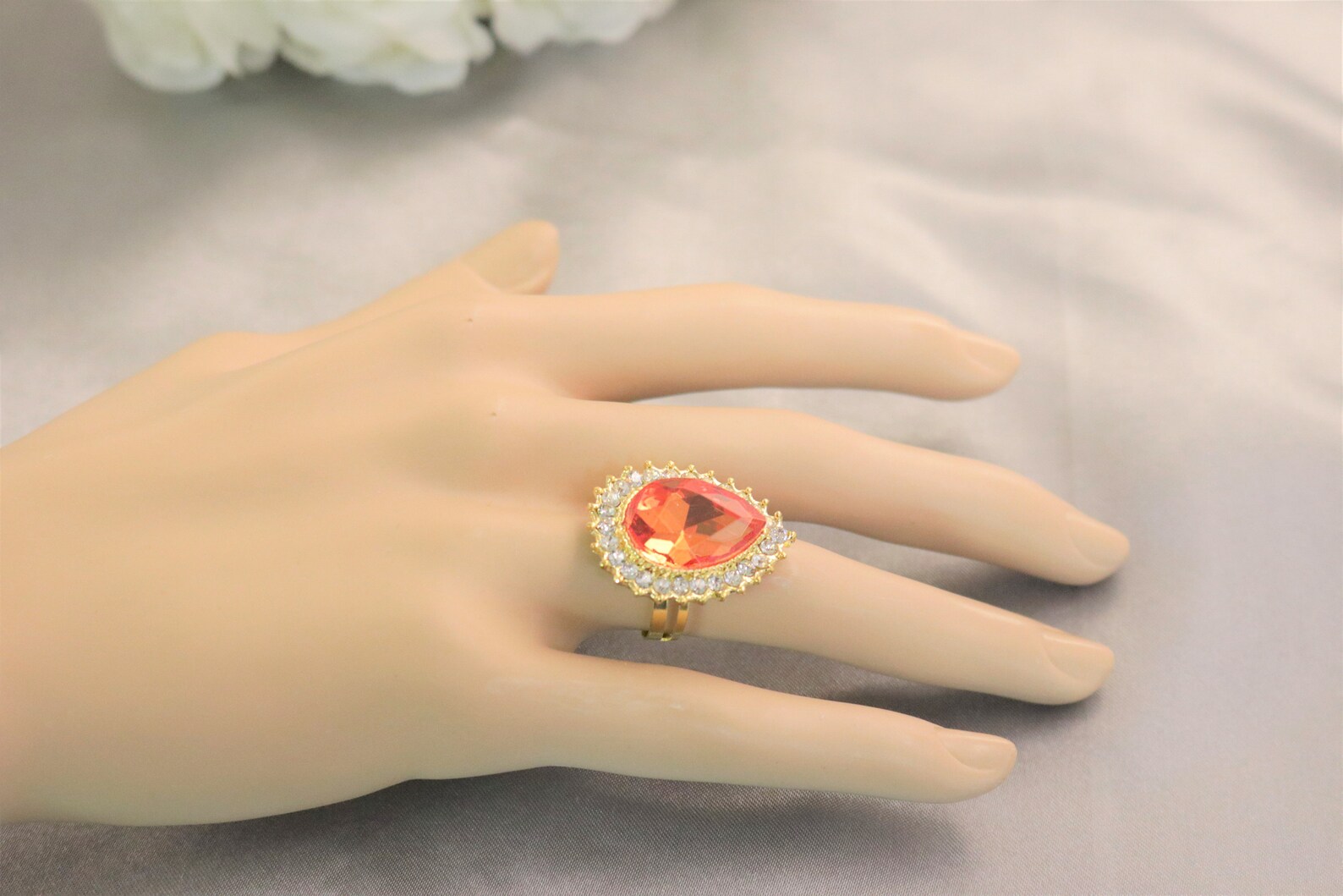 Orange Ring Hyacinth Orange Adjustable Ring Blush Orange Ring - Etsy