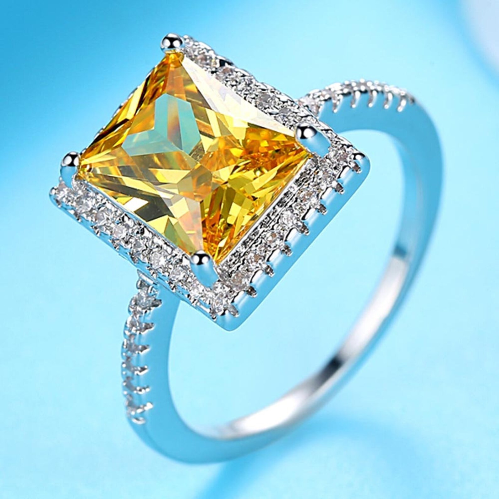 Topaz Ring Yellow Ring November Birthstone Scorpio Gold Ring - Etsy